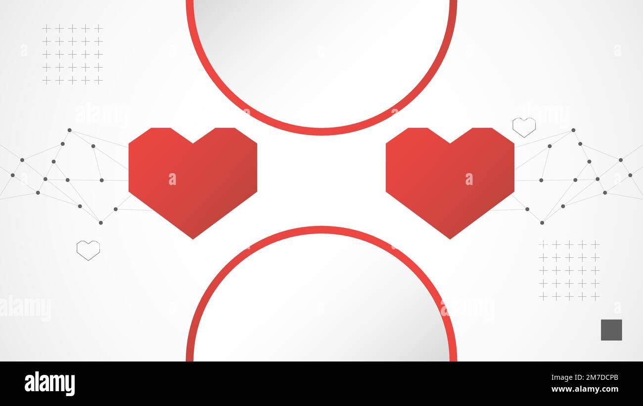 white red circle technology heart background abstract. technology with ...