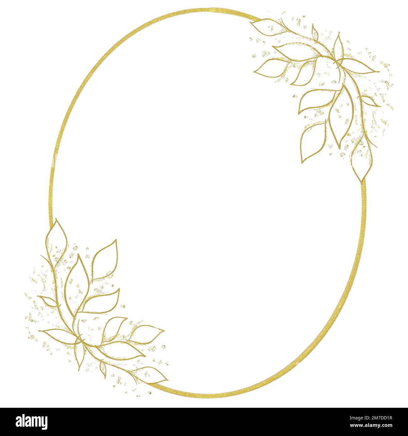 Gold Floral Rounded Frame Wreath Holiday Bokeh Background, wedding ...