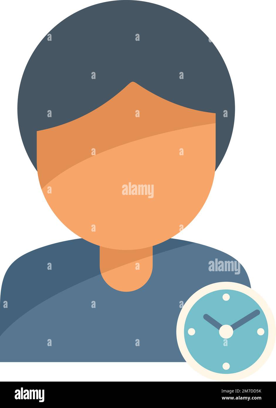 Flexible time icon flat vector. Office work. Clock hour isolated Stock ...