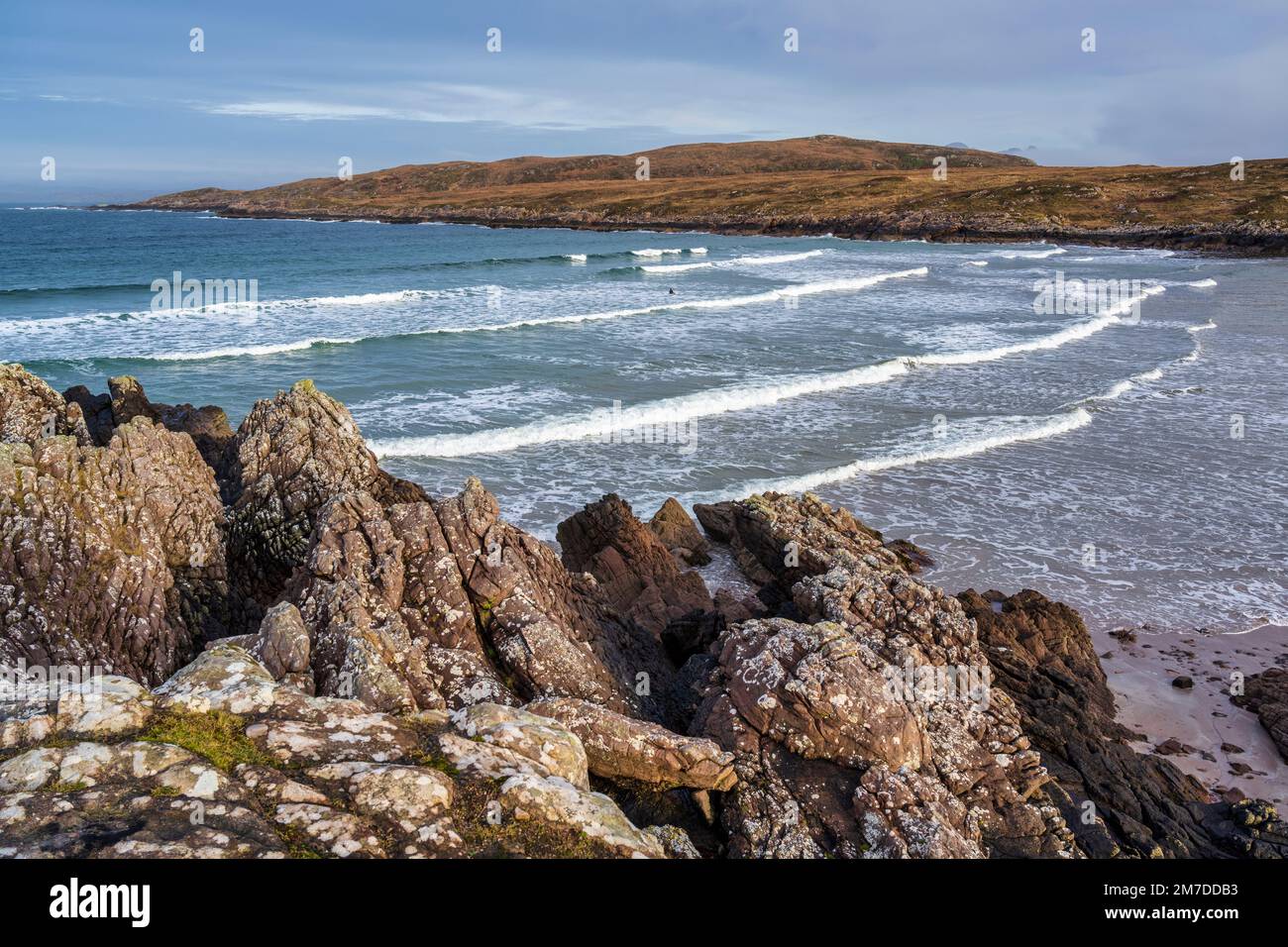 Granit boulders next to Achnahaird Beach on Achnahaird Bay on the ...