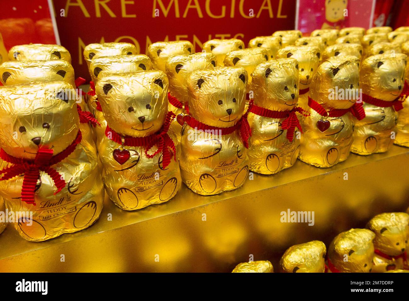 Foil wrapped chocolate Teddy bear made by premium chocolate maker Lindt ...