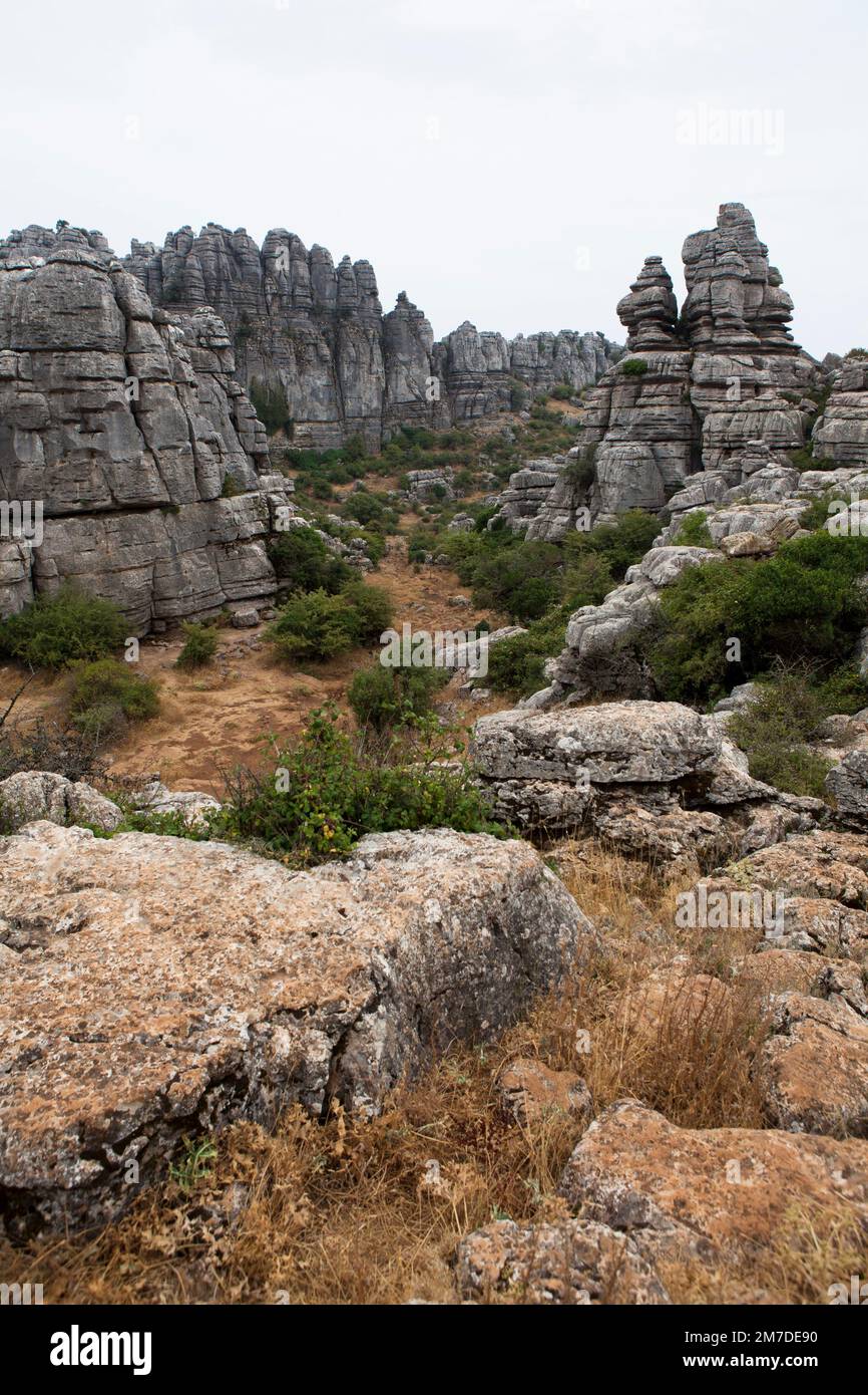 La Sierra de Torcal near Antequera, Andalusia, Spain, a huge high ...