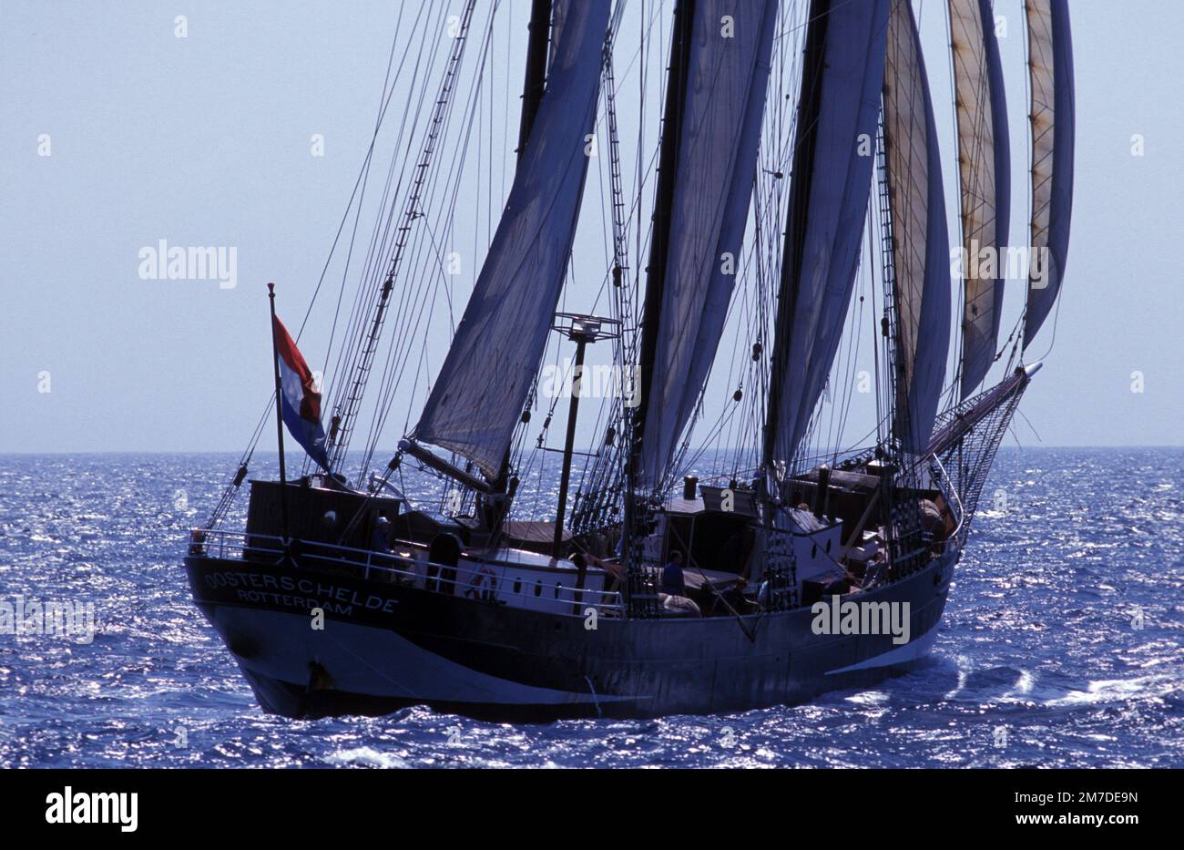 Dutch topsail schooner Oosterschelde, Kagoshima race start, 1997 Stock ...