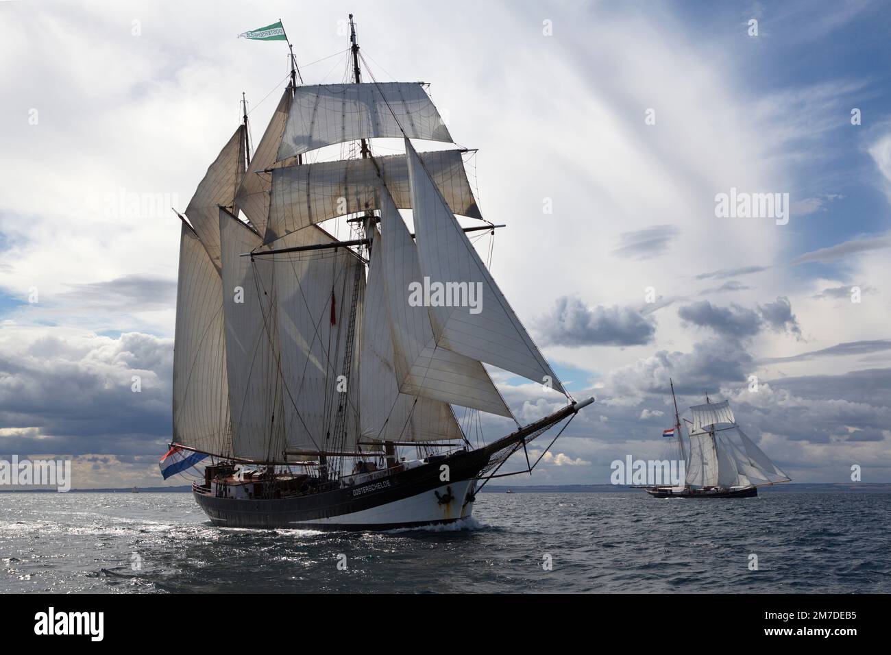 Dutch topsail schooner Oosterschelde, Hartlepool race start, 2010 Stock ...