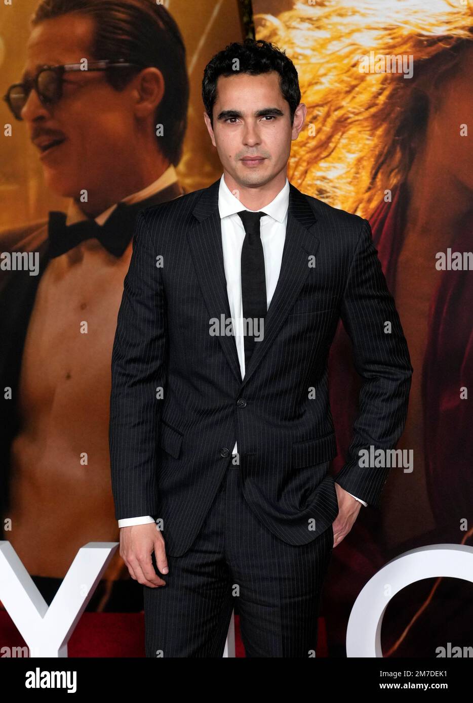 Max Minghella poses at the premiere of the film "Babylon," Thursday ...
