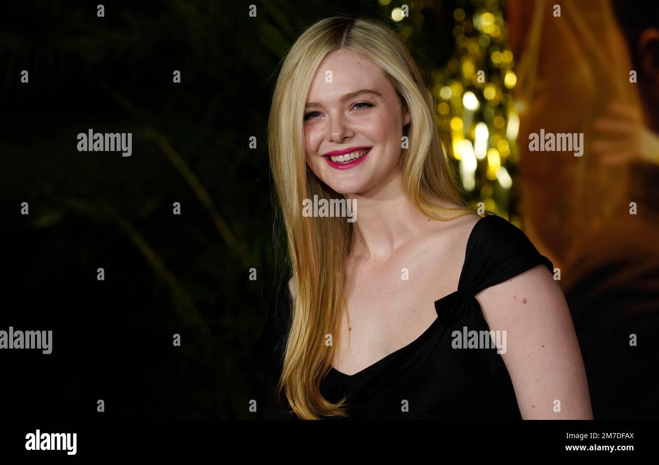 Elle Fanning poses at the premiere of the film "Babylon," Thursday, Dec ...