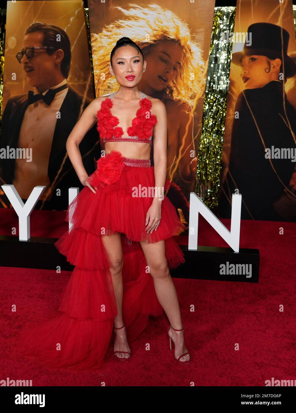 Li Jun Li, a cast member in "Babylon," poses at the premiere of the ...