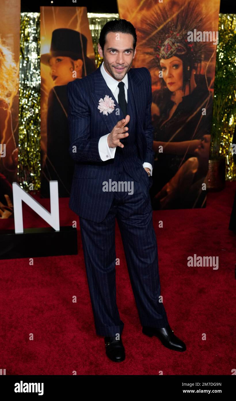 Diego Calva, a cast member in "Babylon," poses at the premiere of the ...