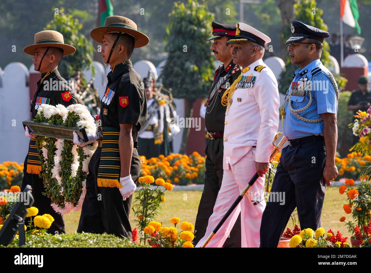 Air Commodore Manish Agarwal, right, Naval Commodore Ritu Raj Sahu ...