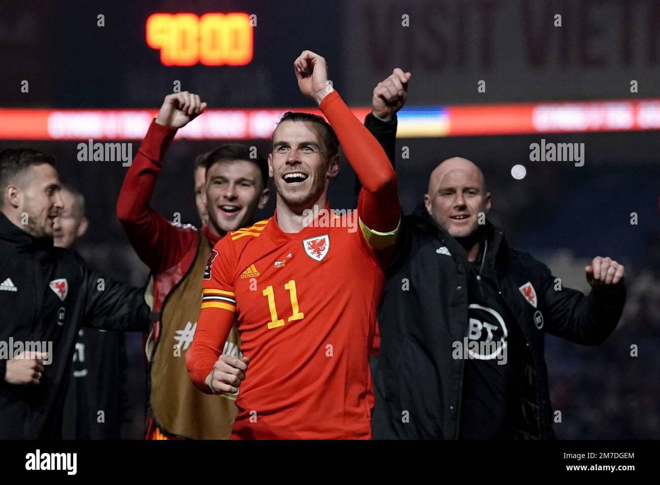 File photo dated 24-03-2022 of Wales' Gareth Bale celebrates with ...