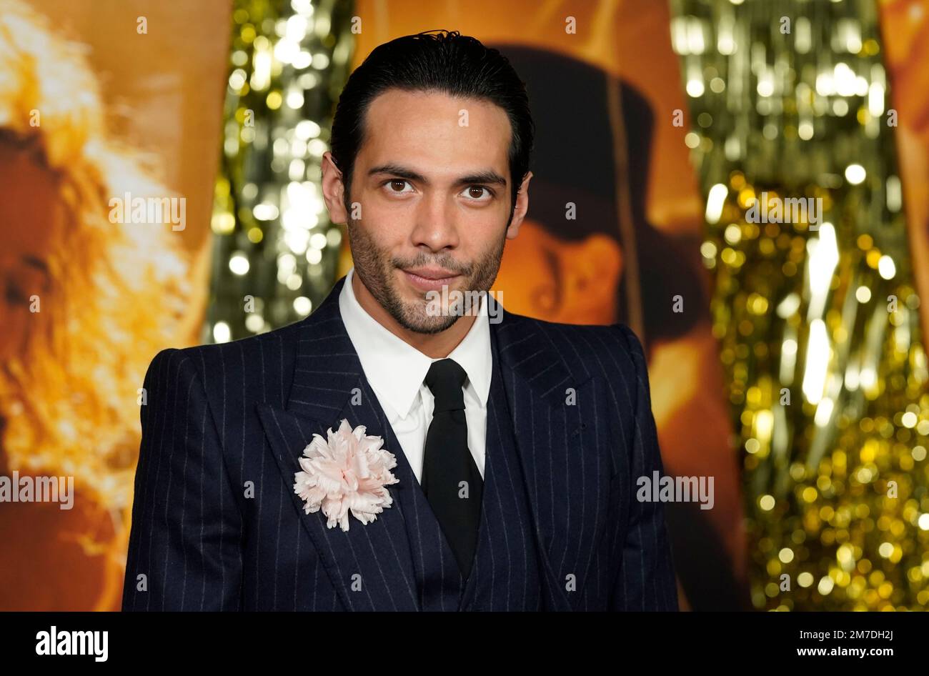 Diego Calva, a cast member in "Babylon," poses at the premiere of the ...