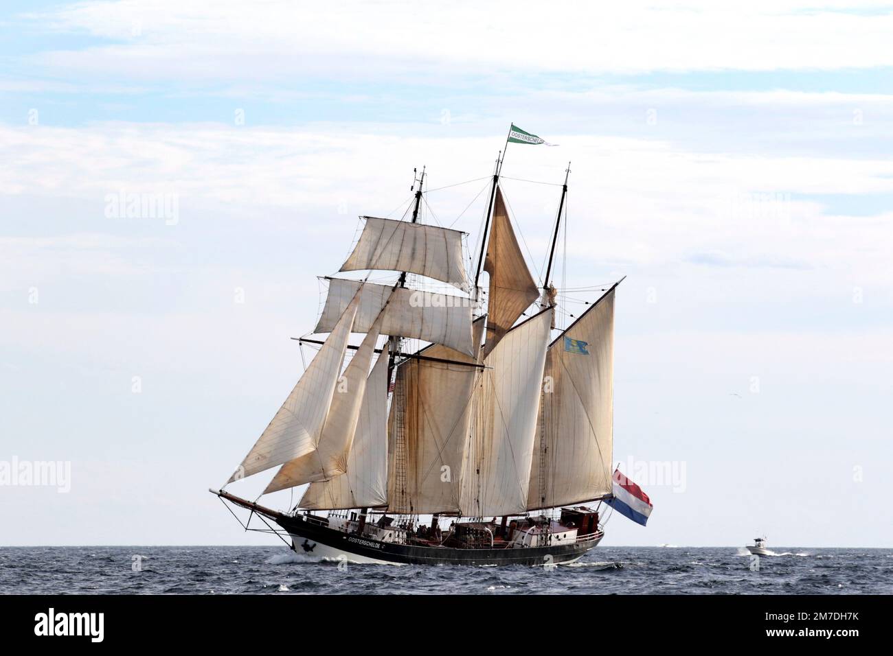 Dutch topsail schooner Oosterschelde, Sail Boston race start, 2017 ...