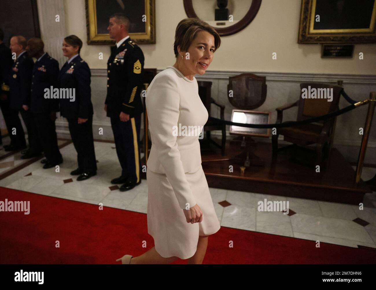 Massachusetts Governor Maura Healey processes to her inauguration in ...