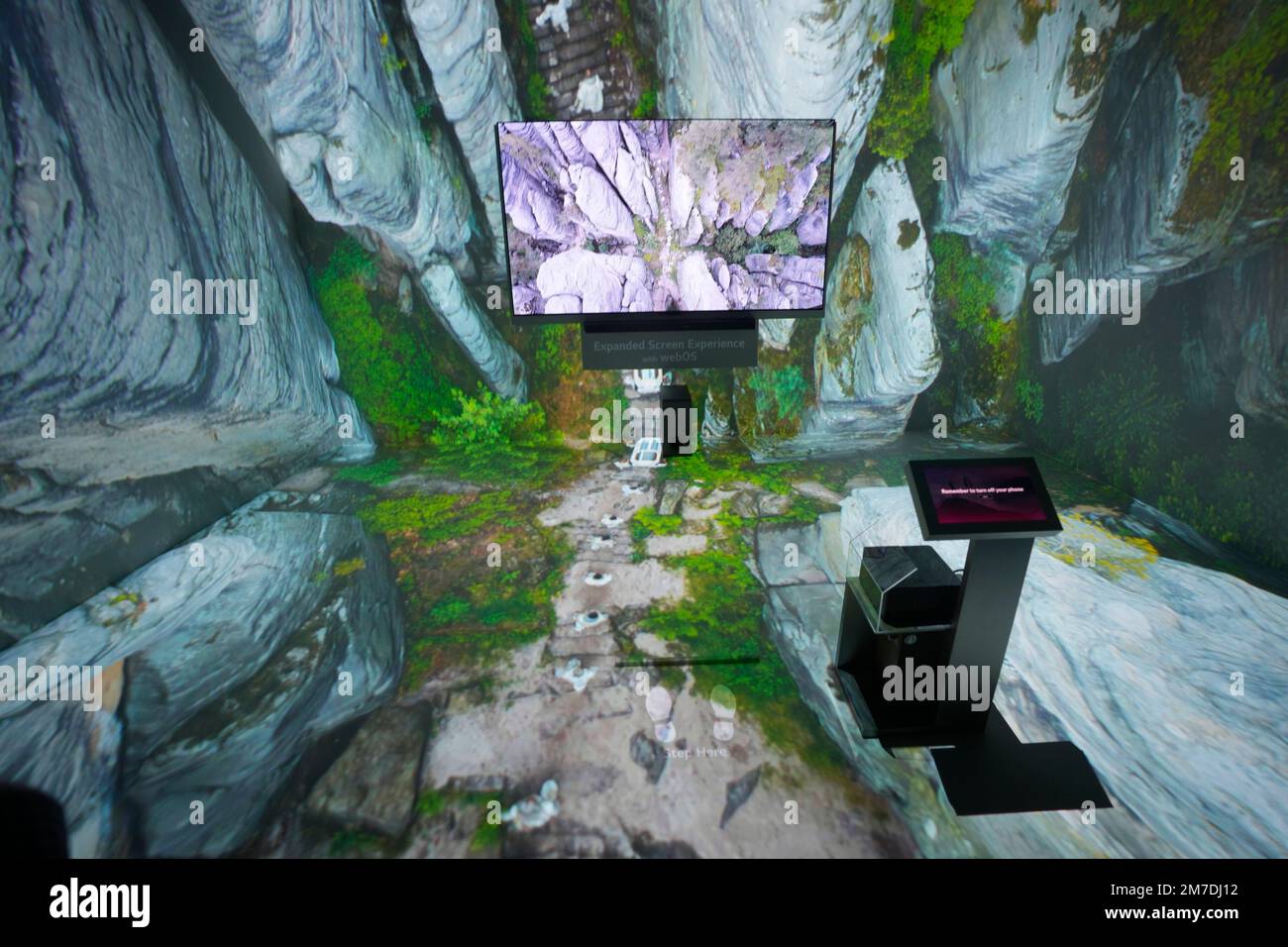 The LG immersive room is shown at the LG booth in the CES tech show ...