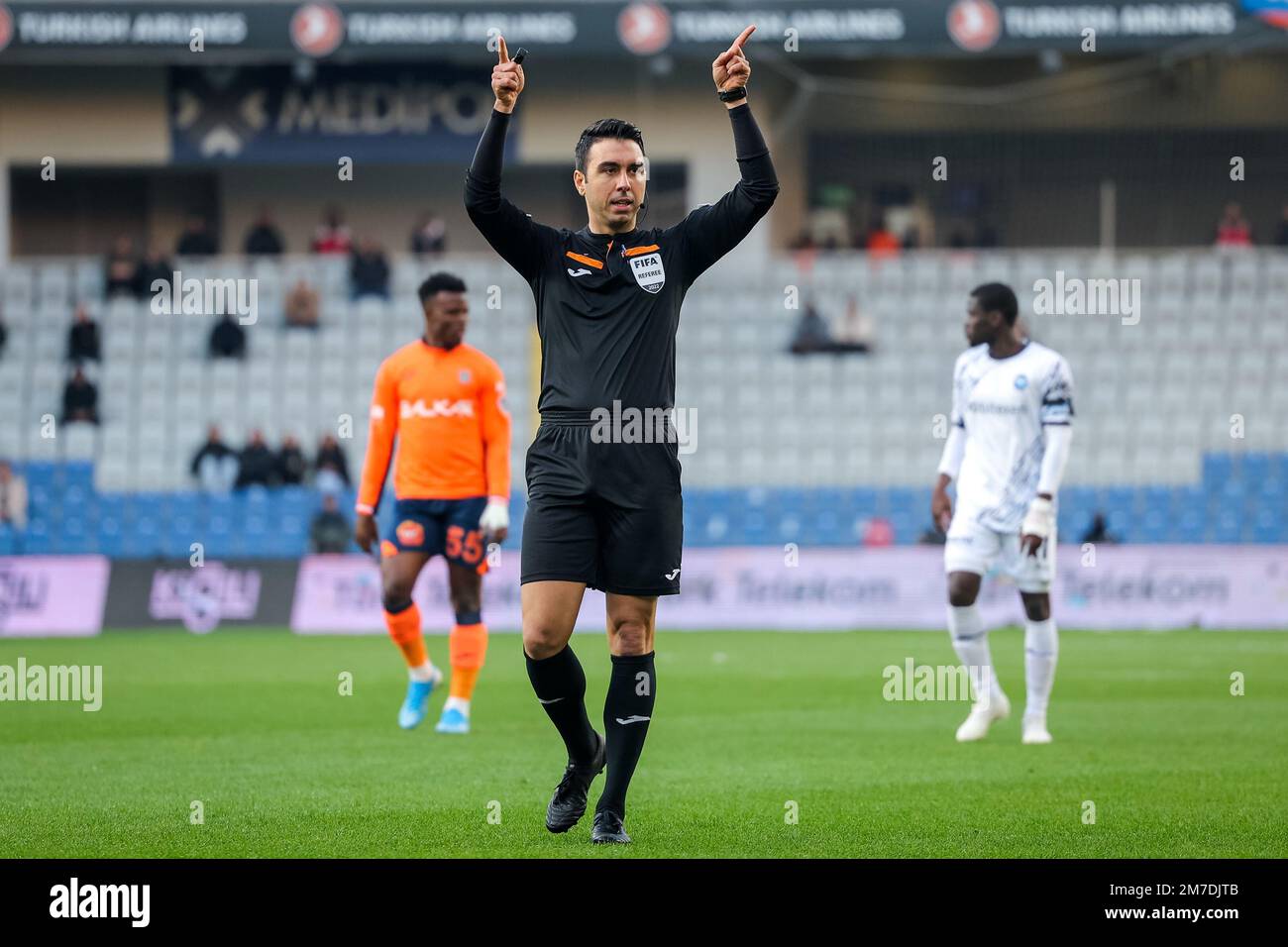 ISTANBUL, TURKEY - JANUARY 9: Referee Arda Kardesler during the Turkish ...