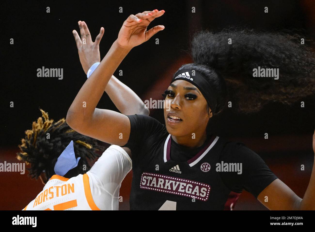 Mississippi State forward Jessika Carter (4) plays against Tennessee ...