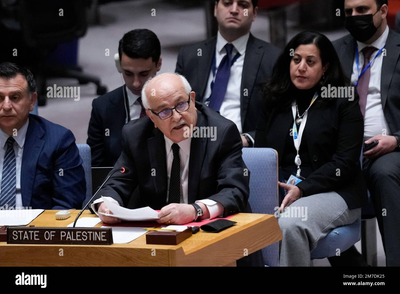 Riyad Mansour, Palestinian representative to the United Nations, speaks ...