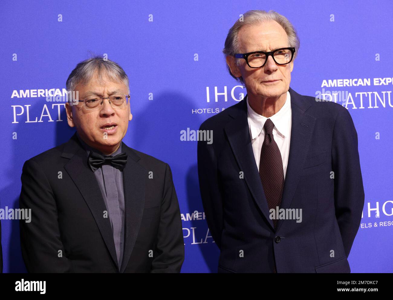Kazuo Ishiguro, left, and Bill Nighy arrive at the 34th annual Palm ...