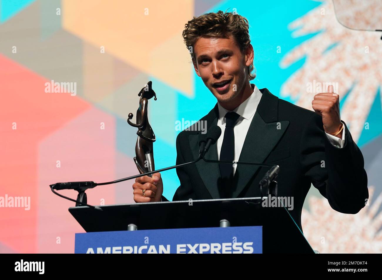Austin Butler accepts the breakthrough performance by an actor award ...