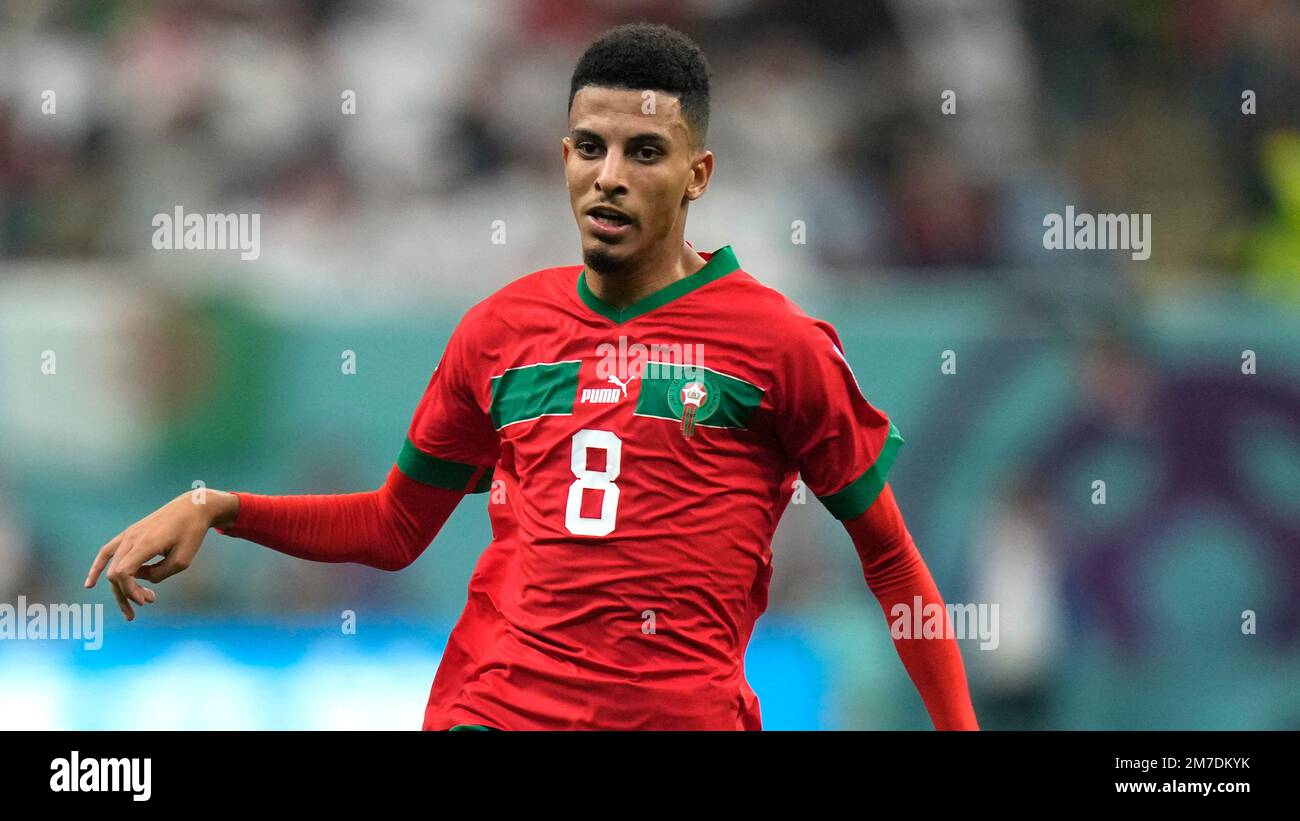 Morocco's Azzedine Ounahi in action during the World Cup semifinal ...