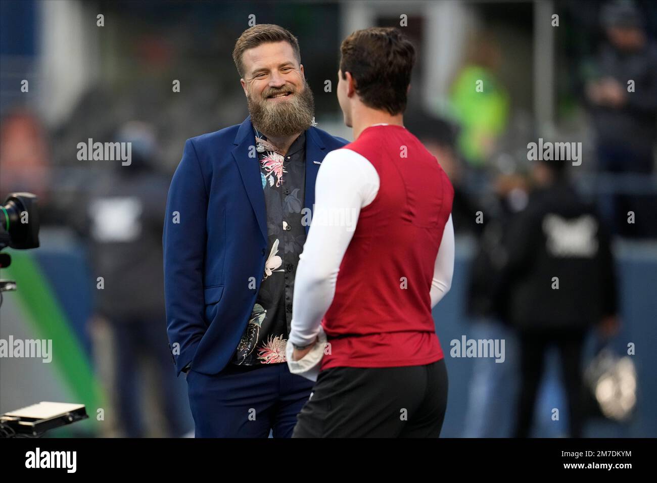 Former NFL quarterback Ryan Fitzpatrick talks to San Francisco 49ers ...