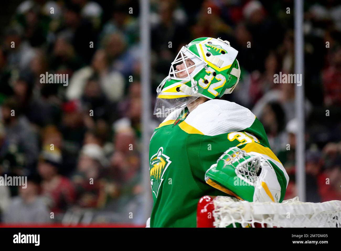 Minnesota Wild goaltender Filip Gustavsson plays during an NHL hockey ...