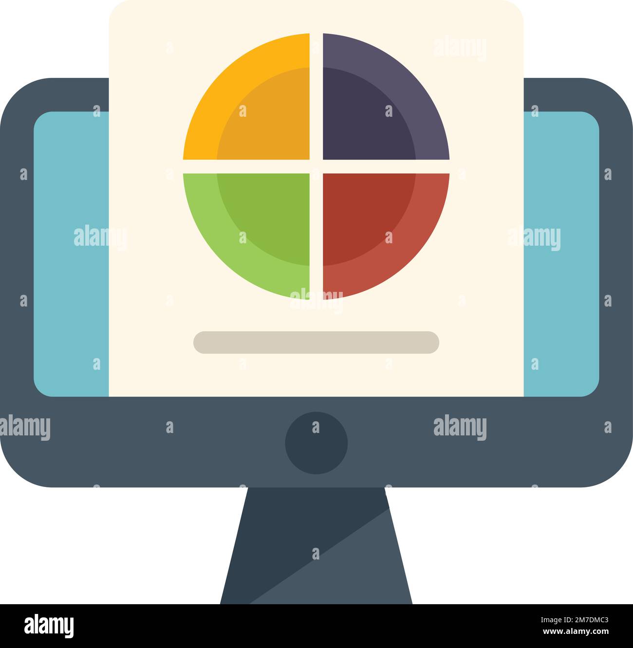 Segment Chart Icon Flat Vector Market Target Business Share Isolated Stock Vector Image And Art