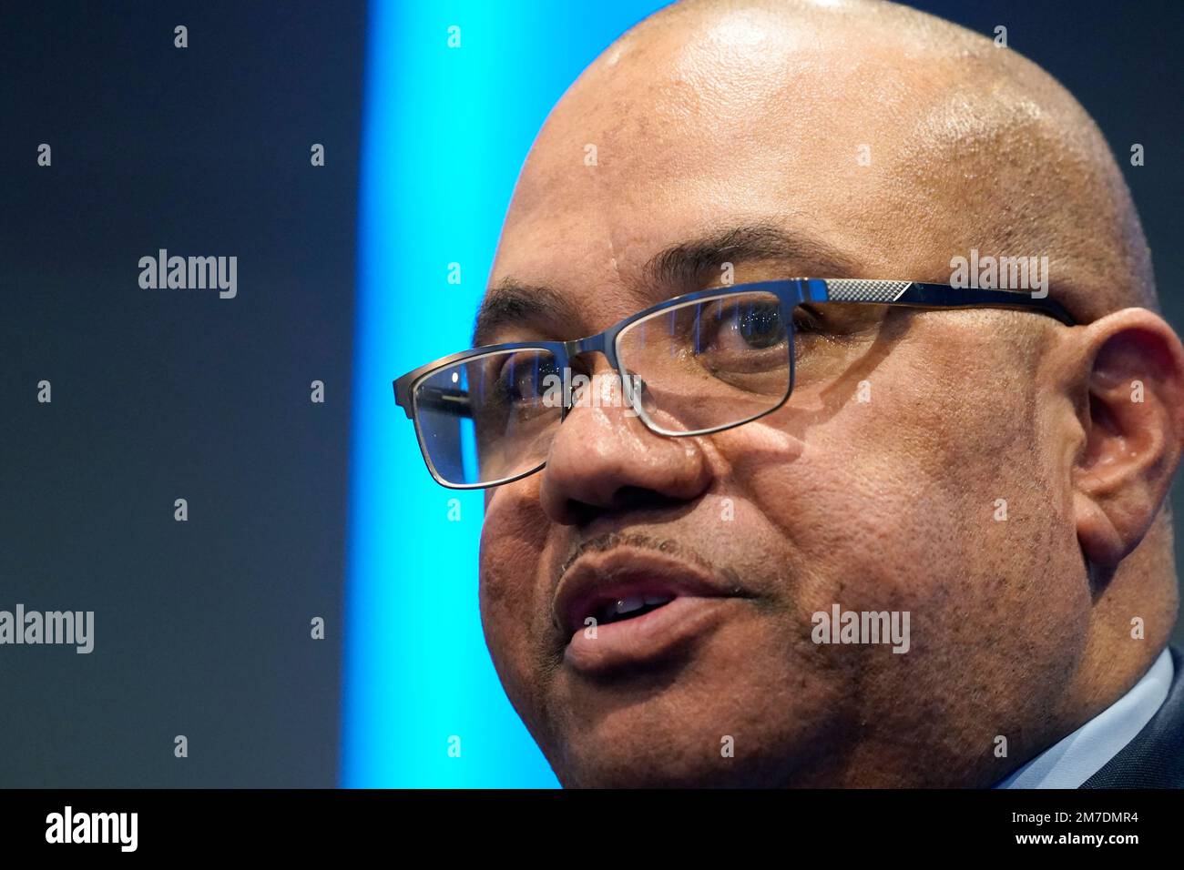 U. S. Marshals Service Director Ronald L. Davis speaks to reporters ...