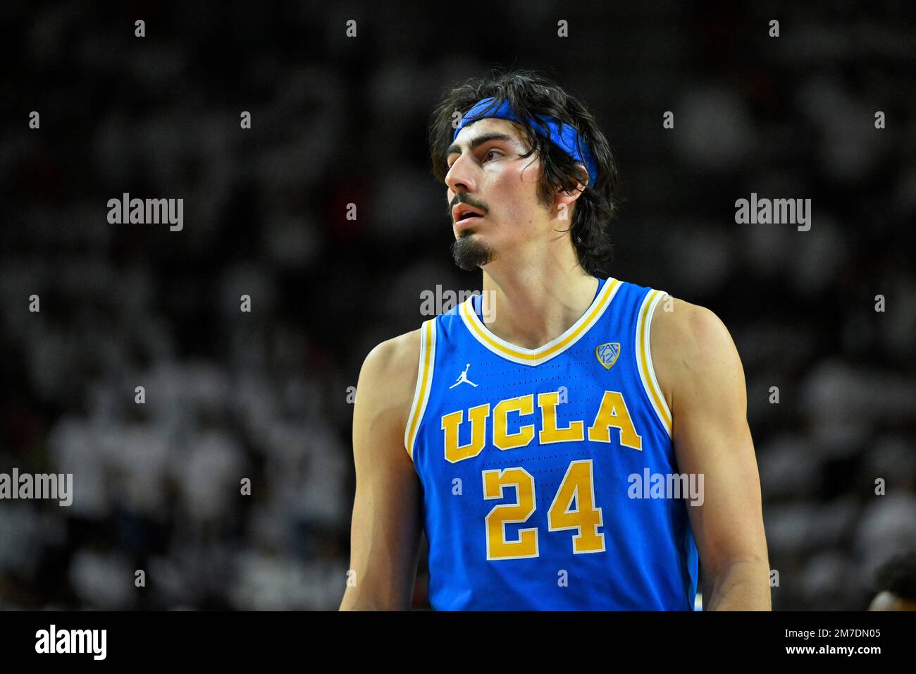 UCLA guard Jaime Jaquez Jr. (24) looks on during the first half of an ...