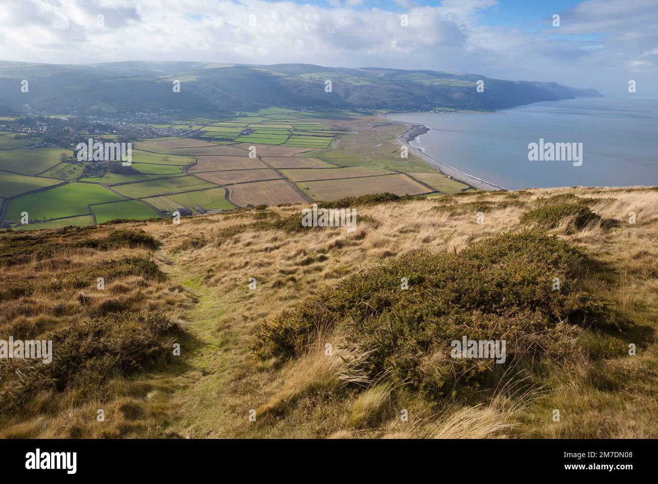 Bossington hill where overlooking Porlock bay, somerset on the South ...