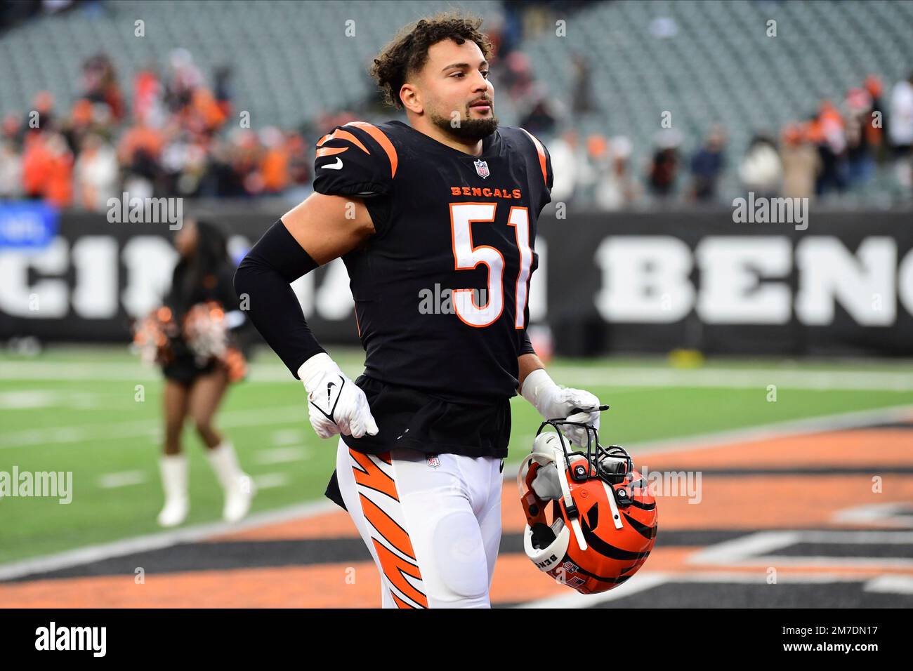 Cincinnati Bengals linebacker Markus Bailey (51) runs off the field ...