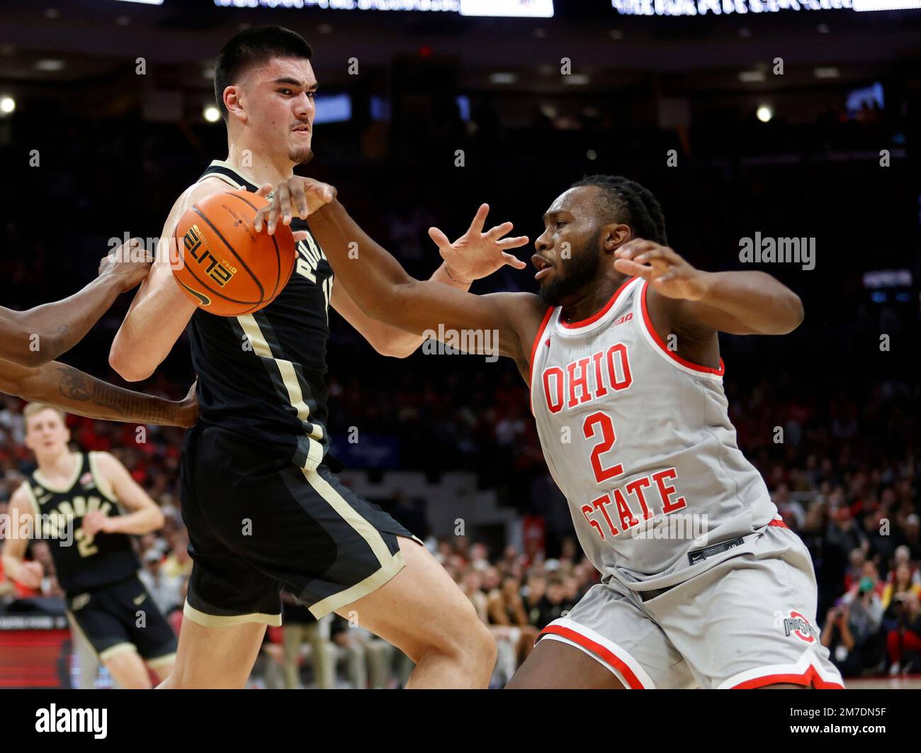 Ohio State guard Bruce Thornton, right, knocks the ball away from ...