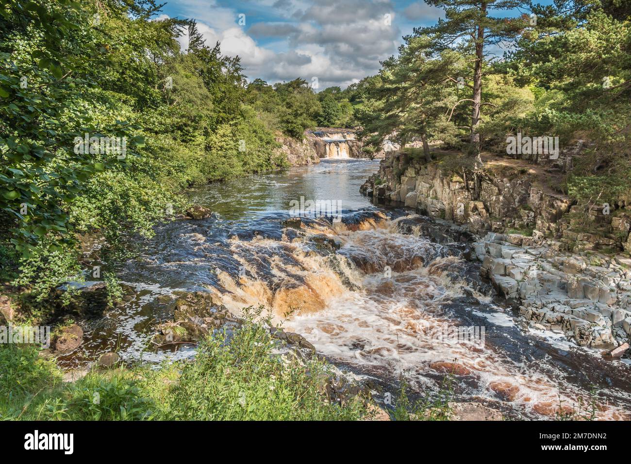 Low Force Waterfall from Wynch Bridge Stock Photo - Alamy