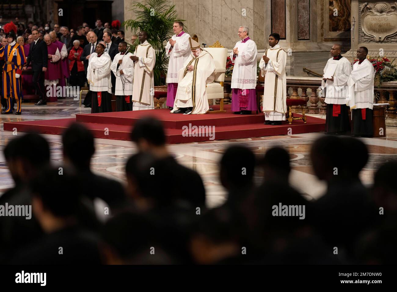 Pope Francis presides over an Epiphany mass in St.Peter's Basilica, at ...