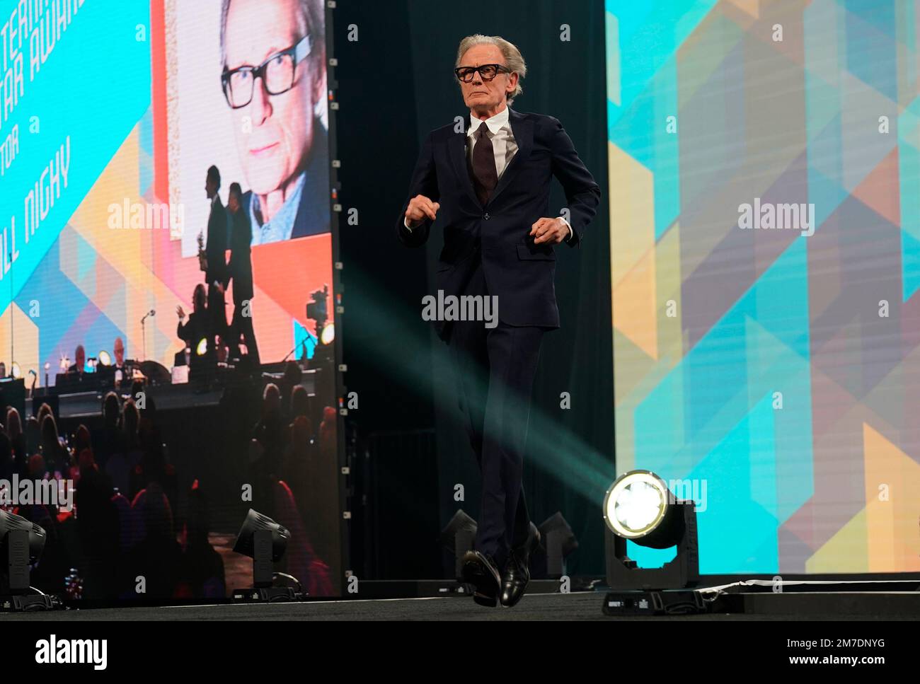 Bill Nighy accepts the international star award for an actor for ...