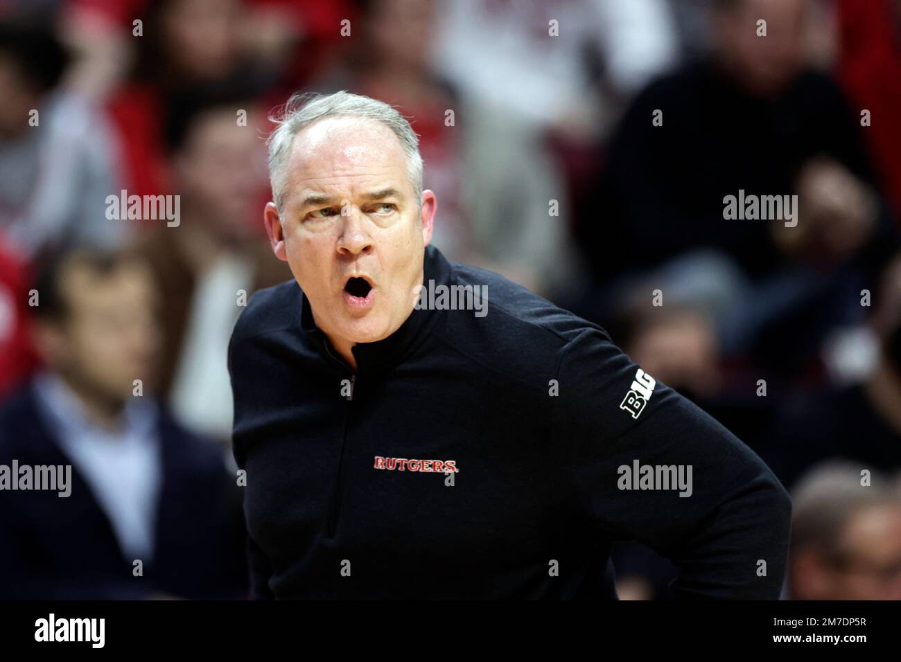 Rutgers head coach Steve Pikiell reacts against Maryland during the ...