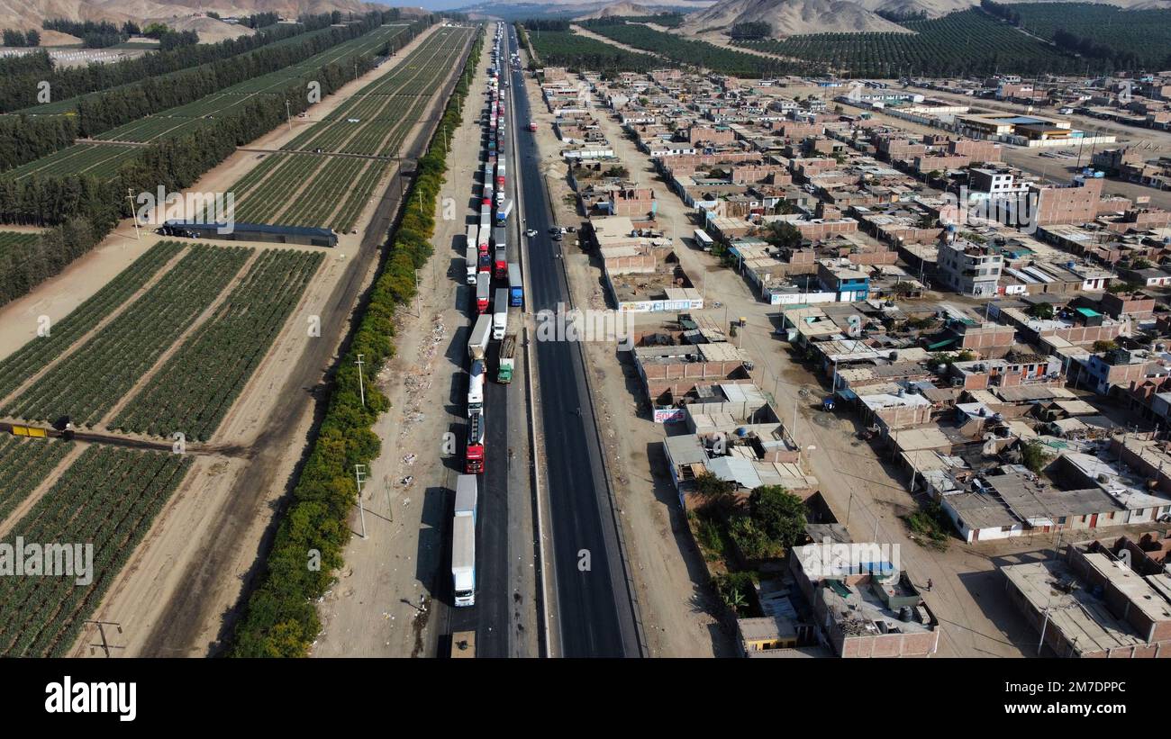 Truckers are backed up on the Pan-American North highway as supporters ...