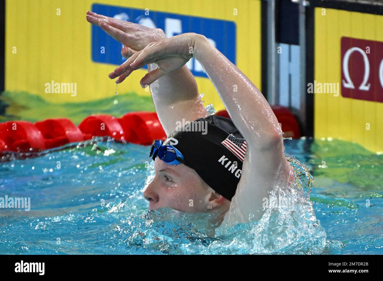 Lilly King of the U.S. celebrates winning the women's 100m breaststroke ...