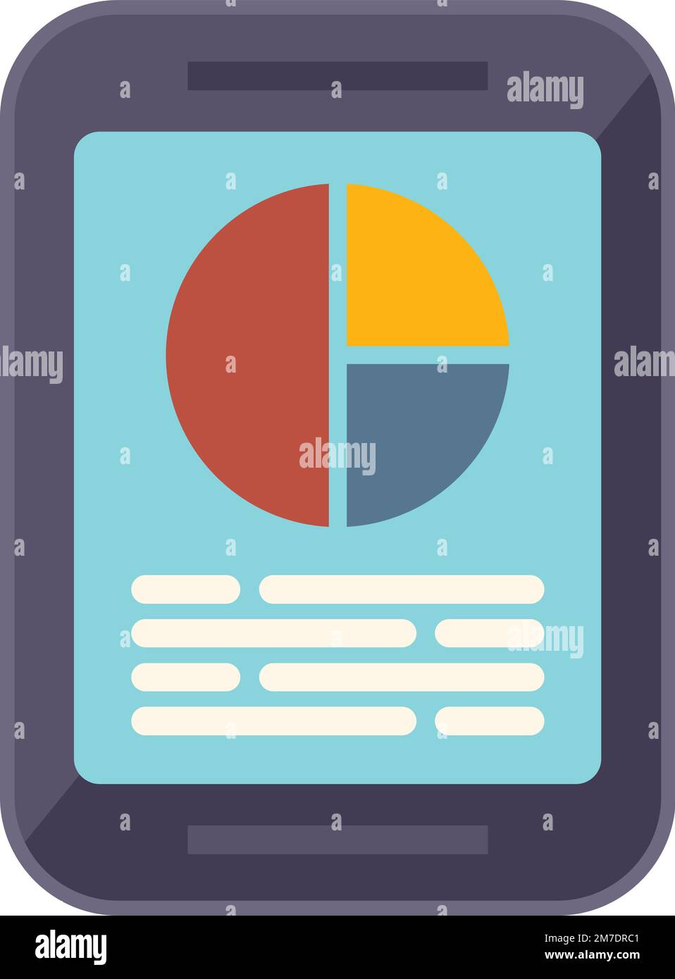 Tablet market segment icon flat vector. Customer chart. Business share ...