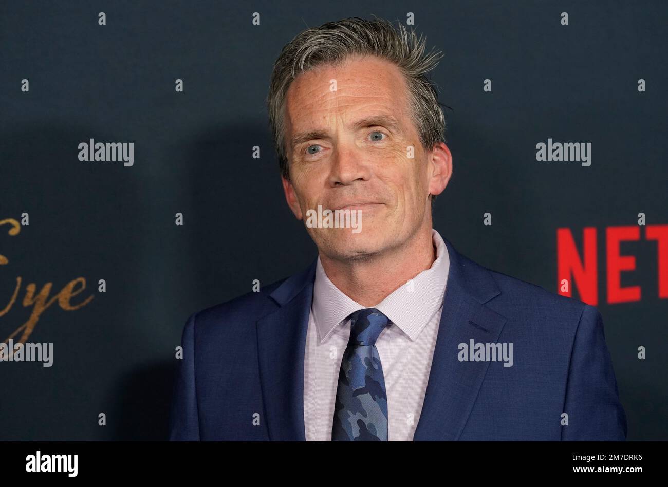 Author Louis Bayard poses at the premiere of the film "The Pale Blue ...