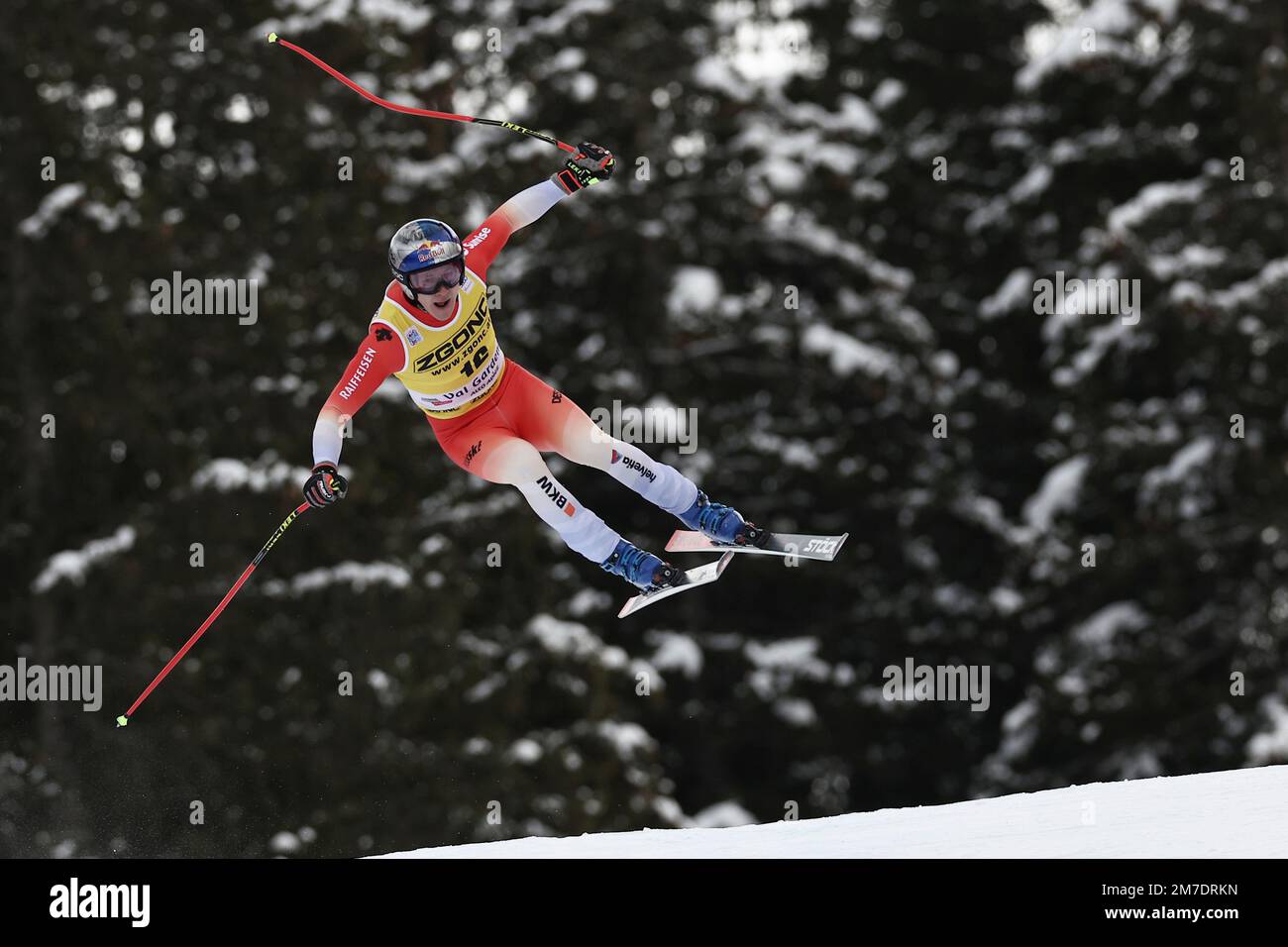 Switzerland's Marco Odermatt is airborne during an alpine ski, men's ...