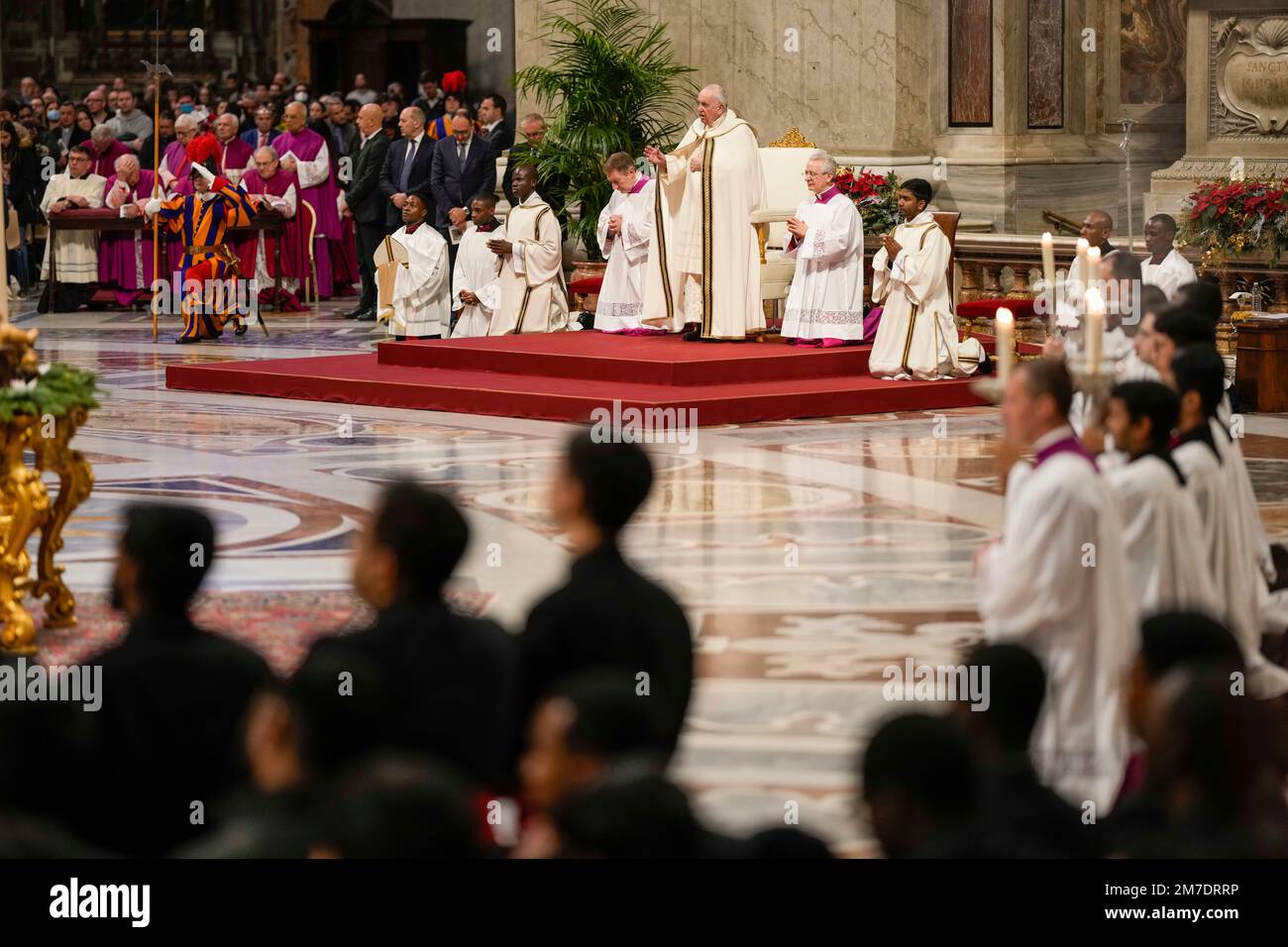 Pope Francis presides over an Epiphany mass in St.Peter's Basilica, at ...