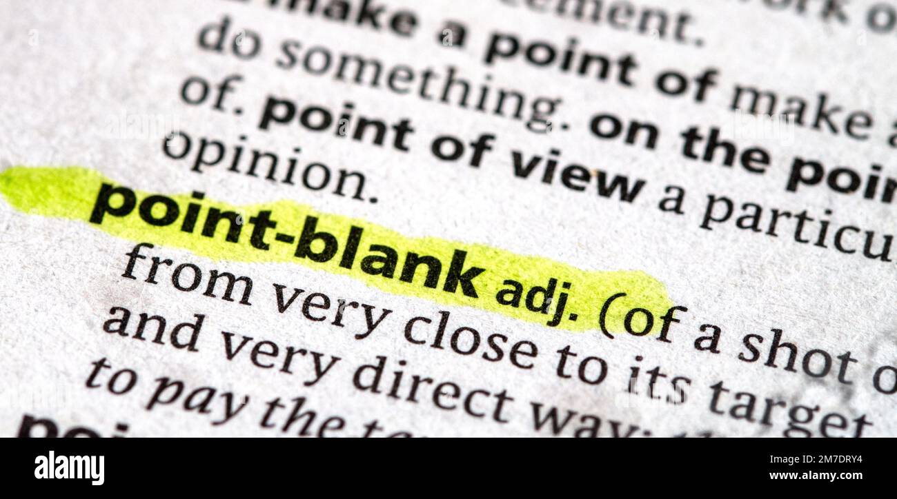 Point blank hi-res stock photography and images - Alamy