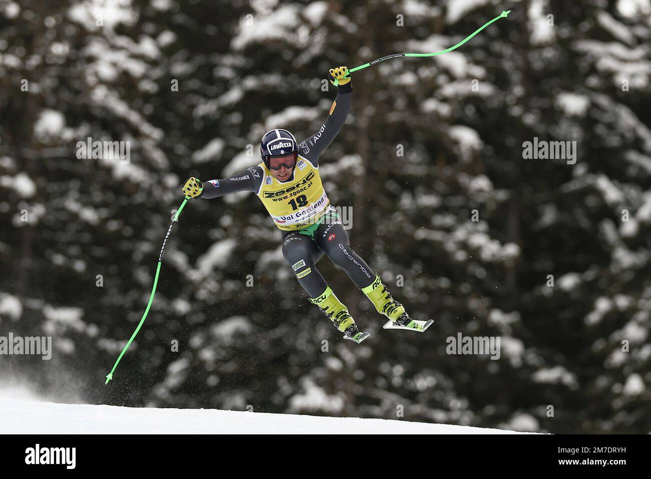 Italy's Matteo Marsaglia is airborne during an alpine ski, men's World ...
