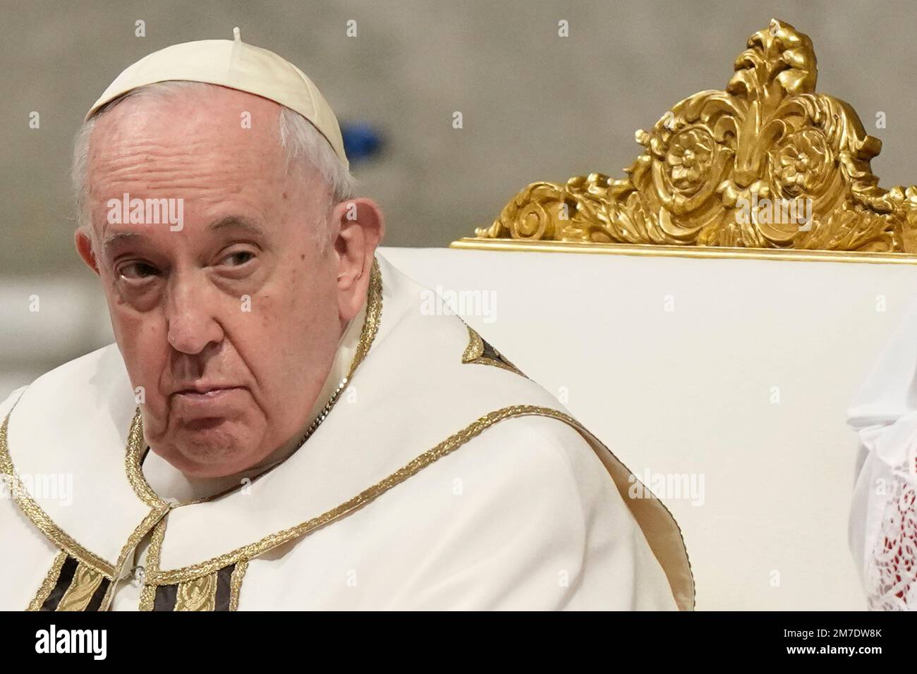 Pope Francis presides over an Epiphany mass in St.Peter's Basilica, at ...