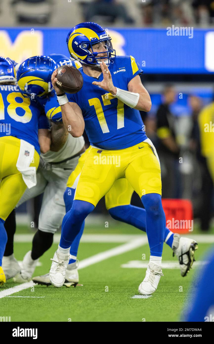 Los Angeles Rams quarterback Baker Mayfield (17) throws a pass during ...
