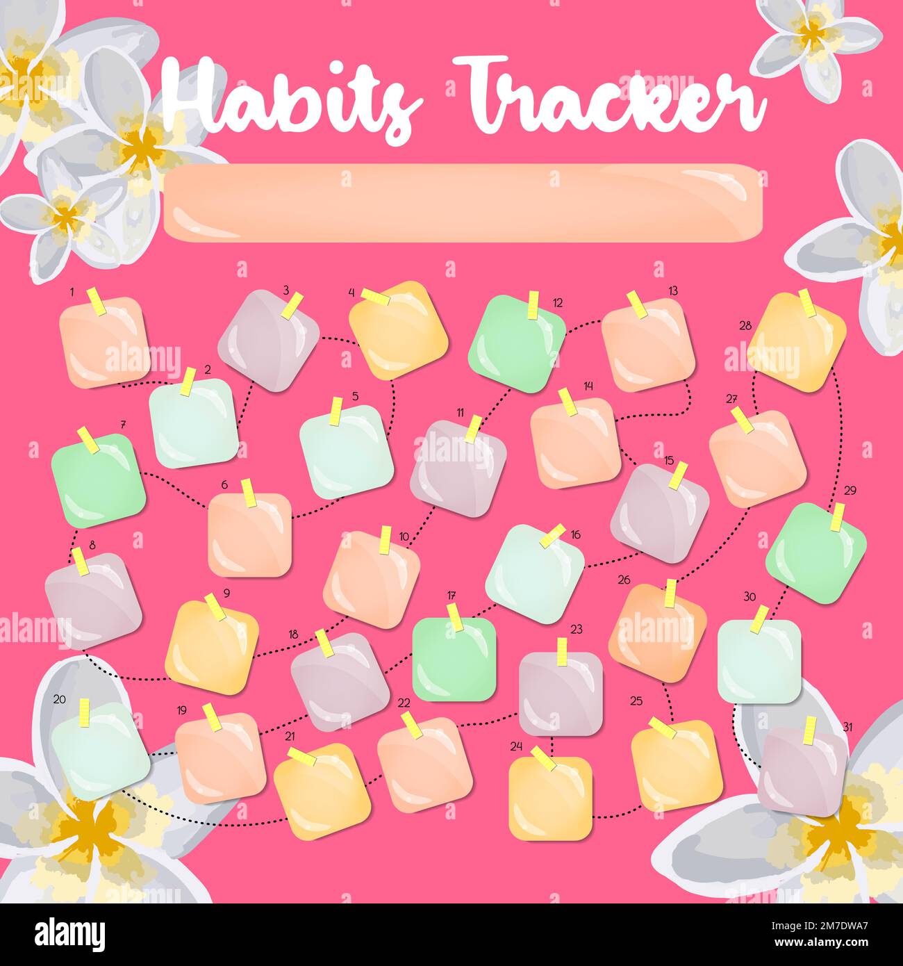 Daily habit tracker for 31 days vector design,Simple monthly planner ...