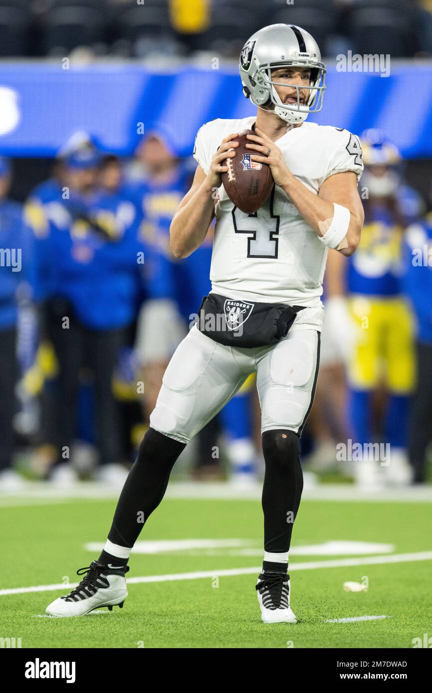 Las Vegas Raiders quarterback Derek Carr (4) throws a pass during an ...