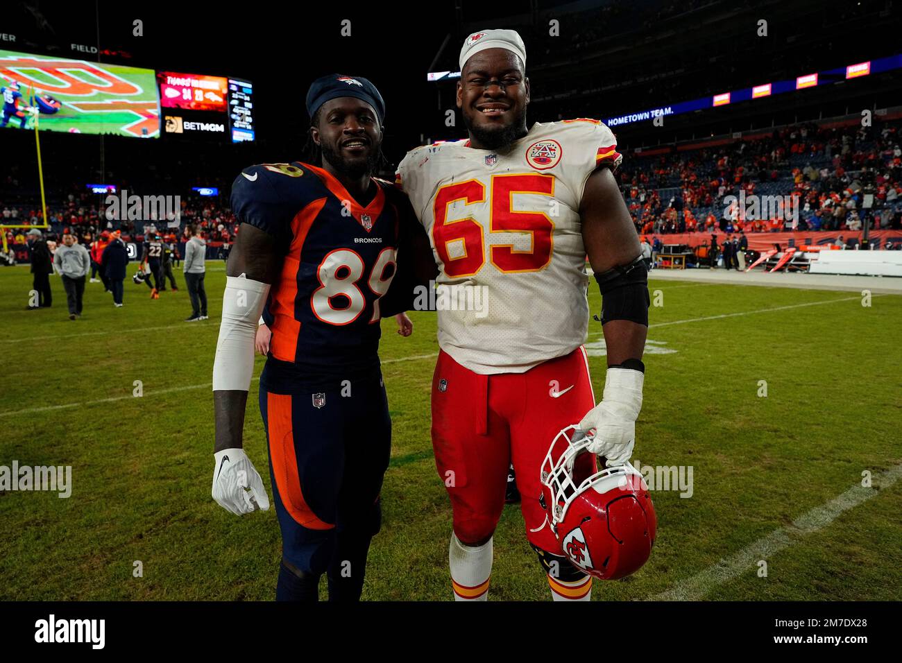 Denver Broncos wide receiver Brandon Johnson (89) and Kansas City ...