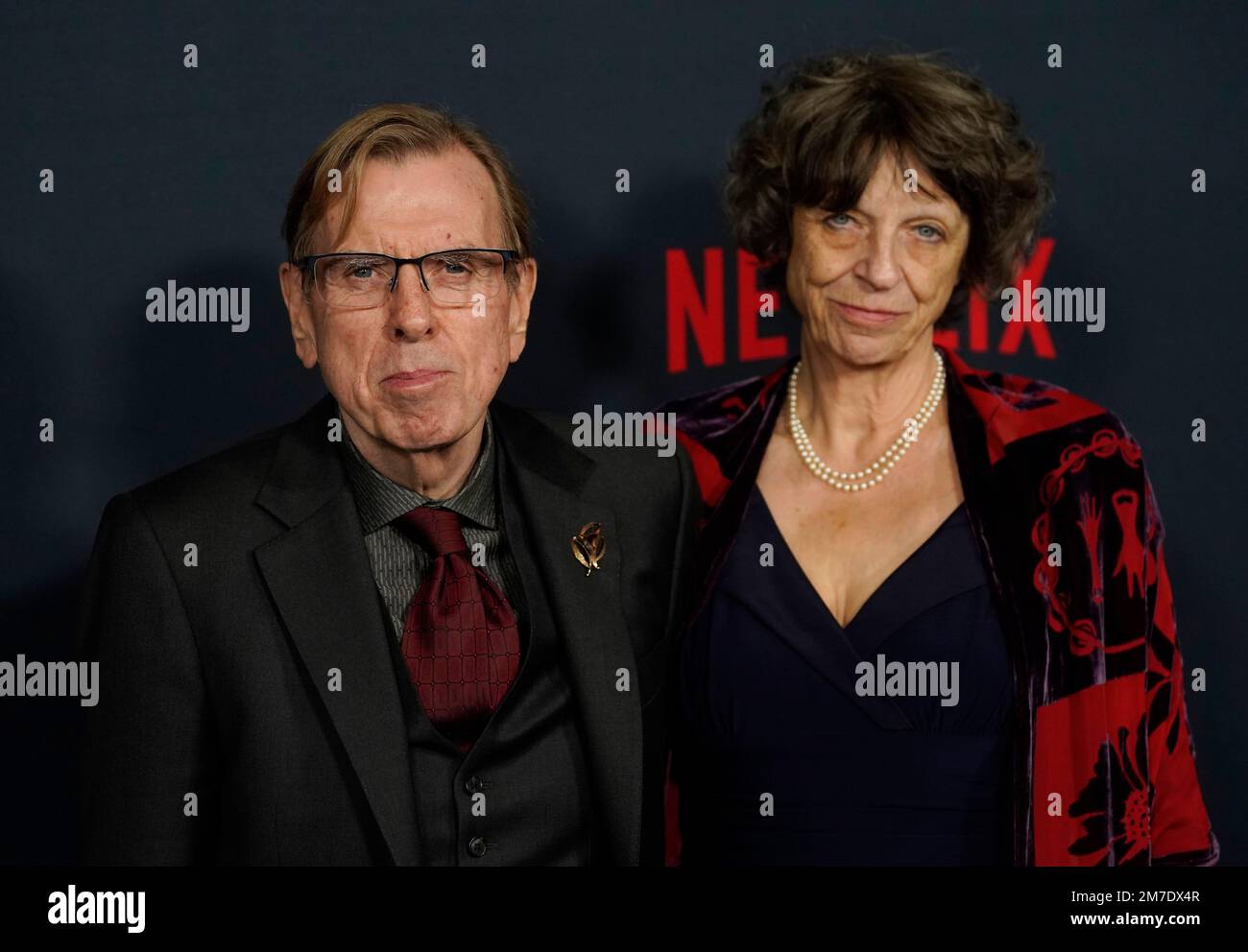 Timothy Spall, a cast member in "The Pale Blue Eye," and his wife ...